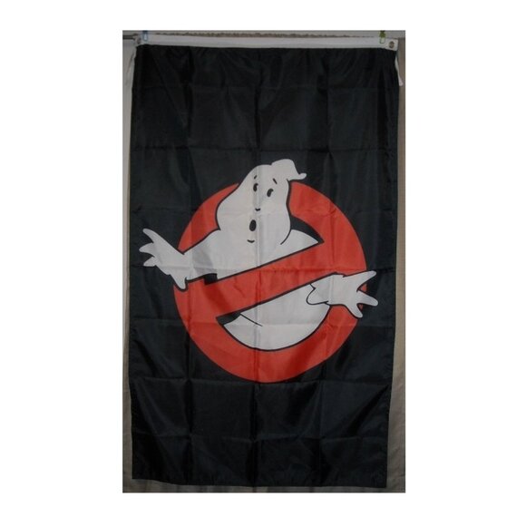 Accents | Ghostbusters Black 3x5 Vertical Flag Banner 1 Slimer Ghost ...